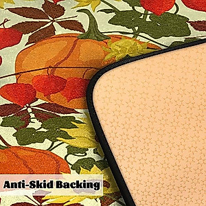 Gublec Sunflower Pumpkins Autumn Kitchen Mats Cushioned Anti Fatigue Kitchen Rugs Non Slip Washable Floor Mats for Home Office Sink Laundry 39 x 20 Inch