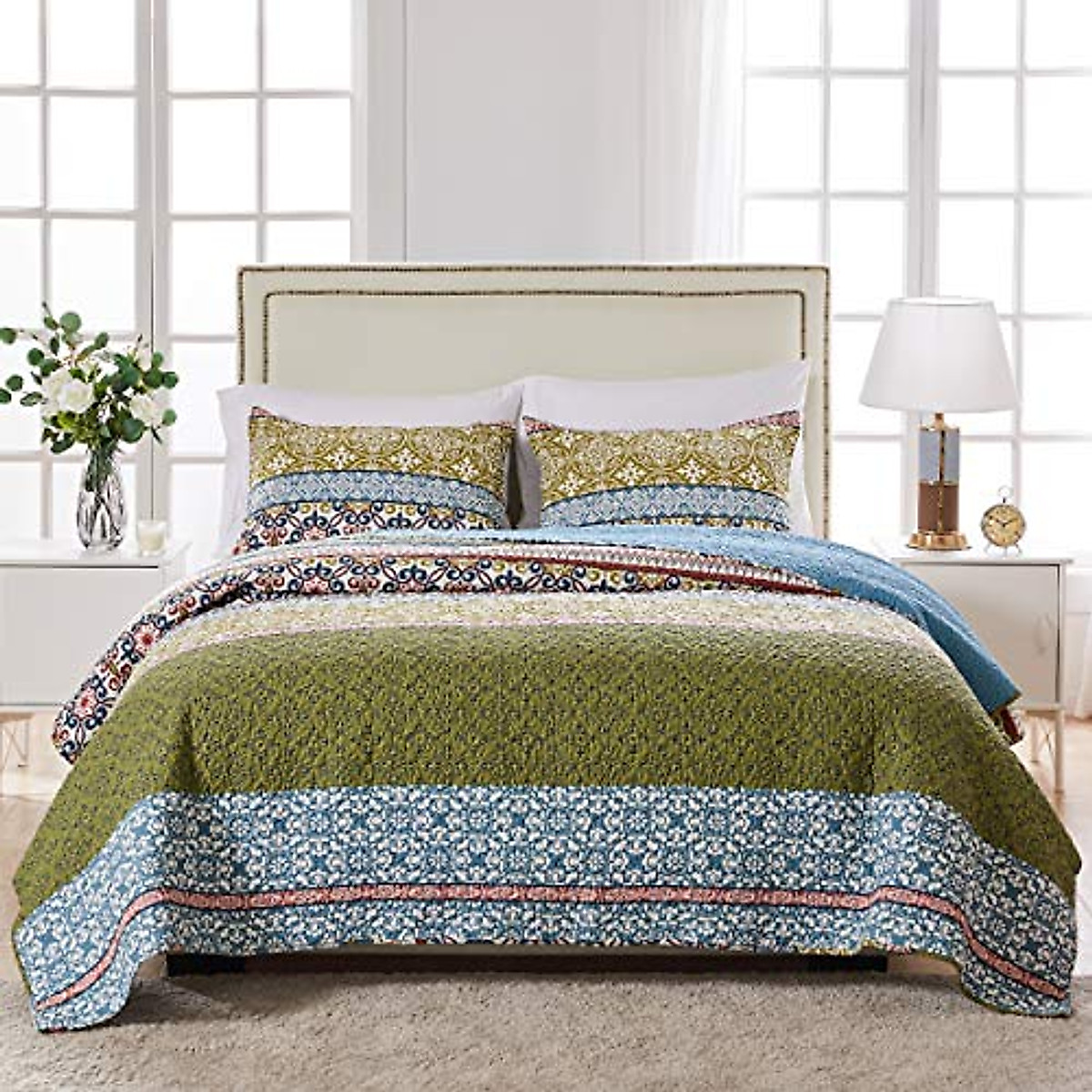 Greenland Home Shangri-La Quilt Set, 3-Piece Full/Queen, Multi