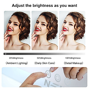 NEKL Hollywood Vanity Mirror with Lights, 23x19 Inch, 3 Modes, Touchscreen, USB Port, Tabletop & Wall-Mounted