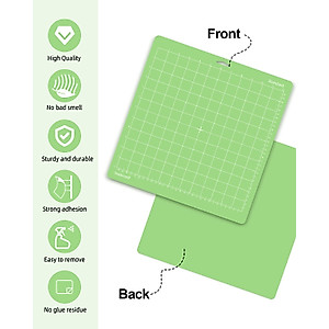 Gwybkq Cutting Mat for Cricut Maker 3/Maker/Explore 3/Air 2/Air/One 12 Pack 12x12 Cut Mats Replacement Accessories Adhesive Sticky Green Cricket Standard Card
