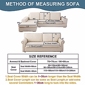 MIFXIN Sofa Cover 1 2 3 Cushion Couch Sectional Sofa Slipcover Universal Anti-Slip Furniture Protector for Living Room Loveseat Recliner L Shaped Armrest Backrest (Only 1 Piece) Blue 36''x63''