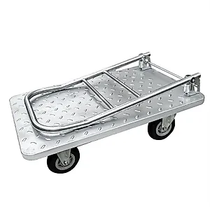 Generic Push carts on Wheels Heavy Duty, Hand Truck Foldable with castors, Multifunction Folding cart Made of Steel, Stable and Ergonomic (Color : B, Size : 90 * 60cm)