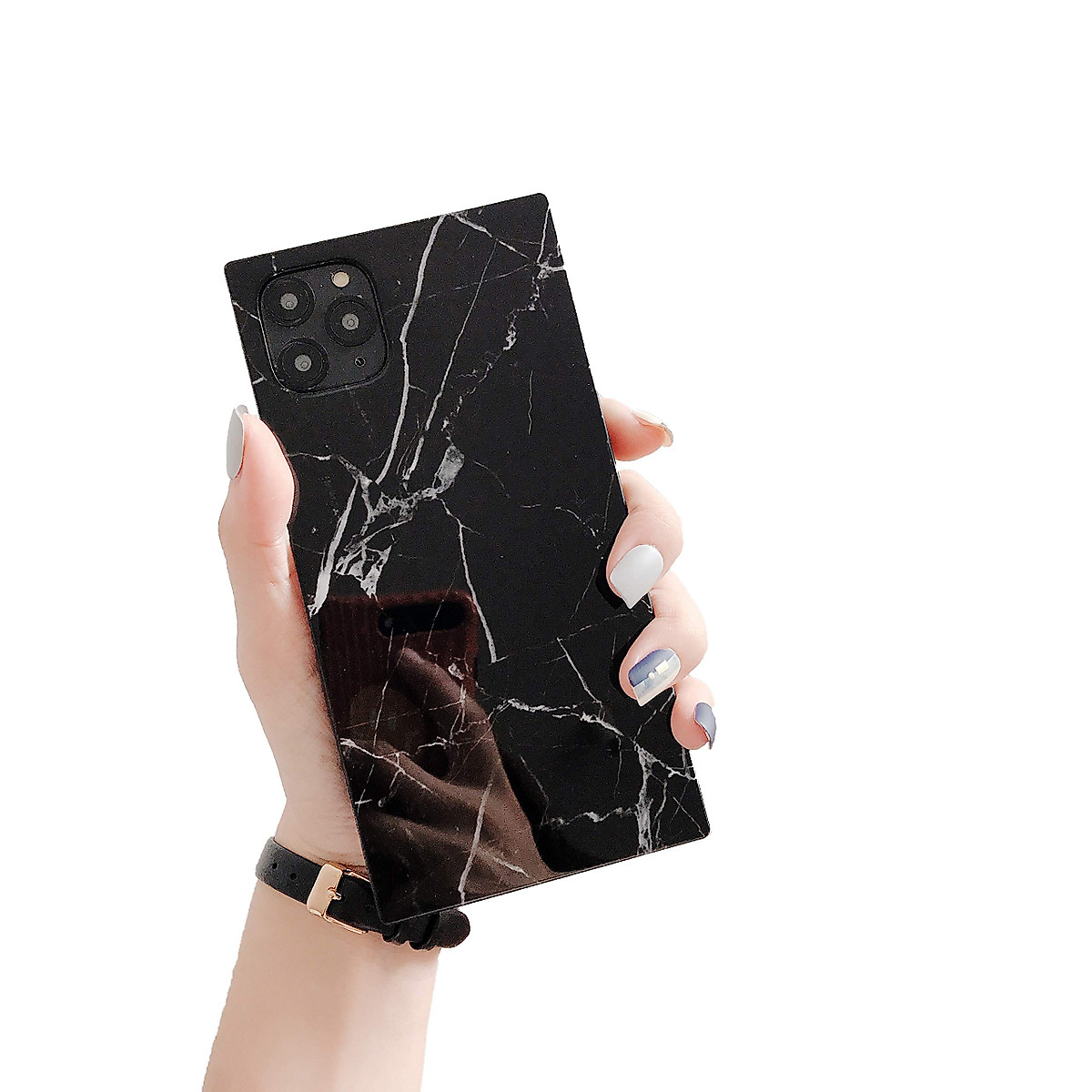 Cocomii Square Case Compatible with iPhone 11 Pro Max - Luxury, Slim, Glossy, Natural Patterns, Timeless Marble, Easy to Hold, Anti-Scratch, Shockproof (Black)