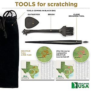 Golf Maps USA Texas State Golf Scratch Map with 263 Courses - Scratch-Off Golf Print with Eye-Catching Red Flags - Golfing Wall Decor - Unique Poster Gift for Golfers (Updated June 2023)