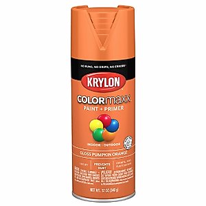 Krylon K05532007 COLORmaxx Spray Paint and Primer for Indoor/Outdoor Use, Gloss Pumpkin Orange 12 Ounce (Pack of 1)