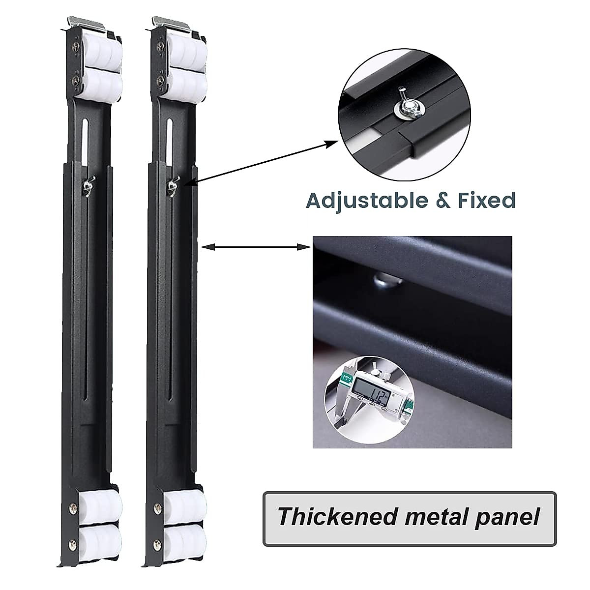 Adjustable Heavy Appliance Sliders Mover, Heavy Duty Appliance Base Rollers Stand for Refrigerator, Dishwashers, Washing Machine, Dryers, Furniture Dolly Mobile Roller with Brake and Lifter (White)