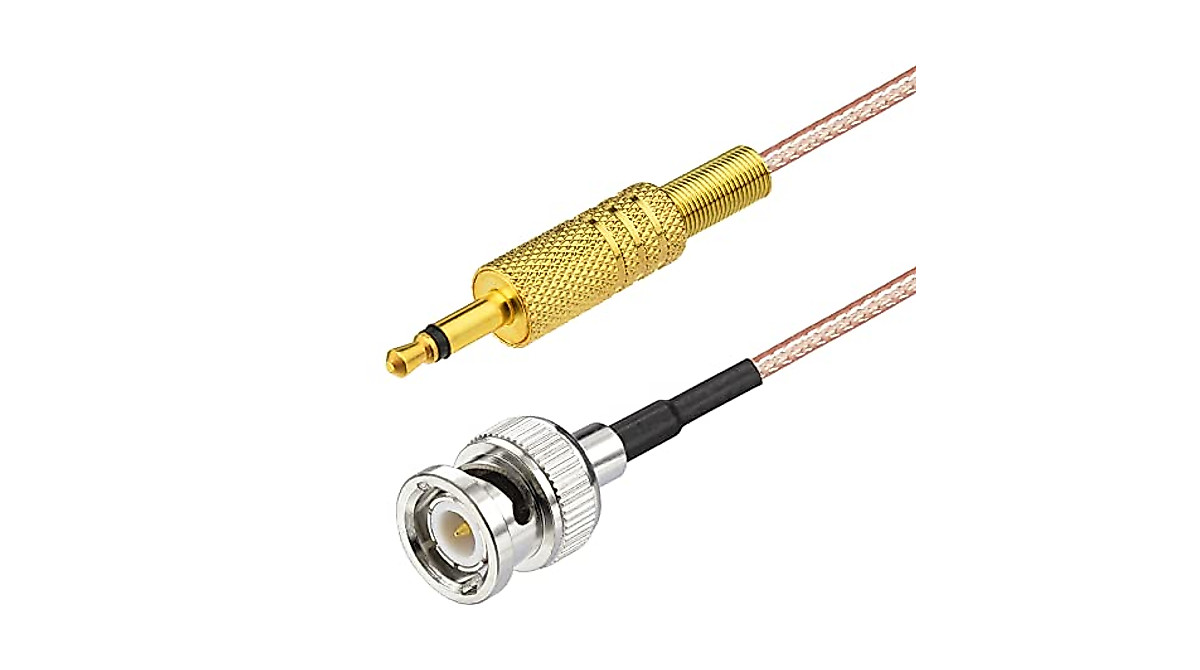 Eightwood BNC to 3.5mm Mono Audio Cable - Low Loss, Durable 1.6ft