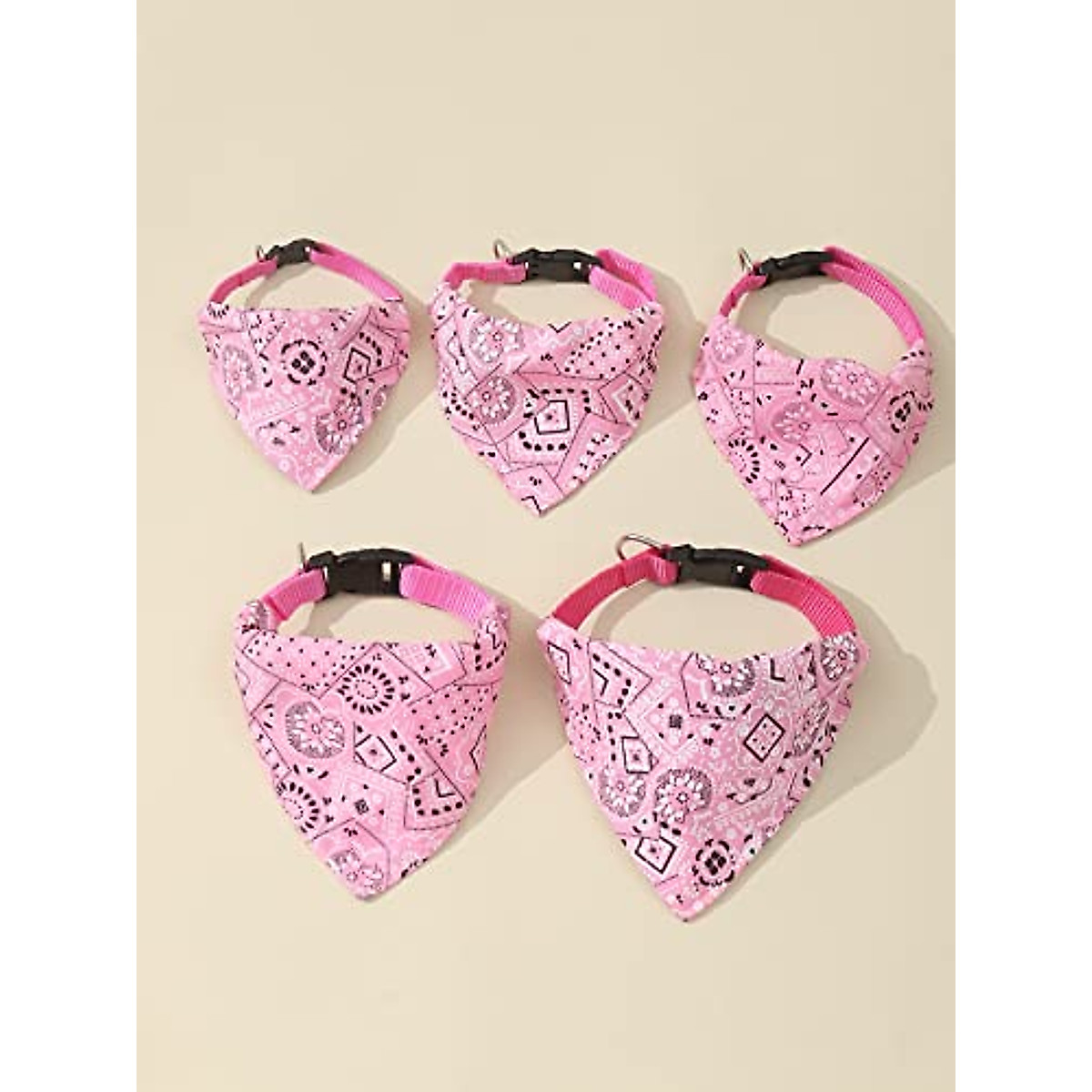 Milumia Pet Floral Print Dog Bandana Adjustable Buckle Dogs Scarf Pet Accessories Pink Medium