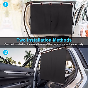 Car Window Shades, Magnetic Double Layer Car Sun Shade for Side Windows Privacy Full Covers/Half Shade Options Black Car Window Curtains for Baby Protection (1pcs)