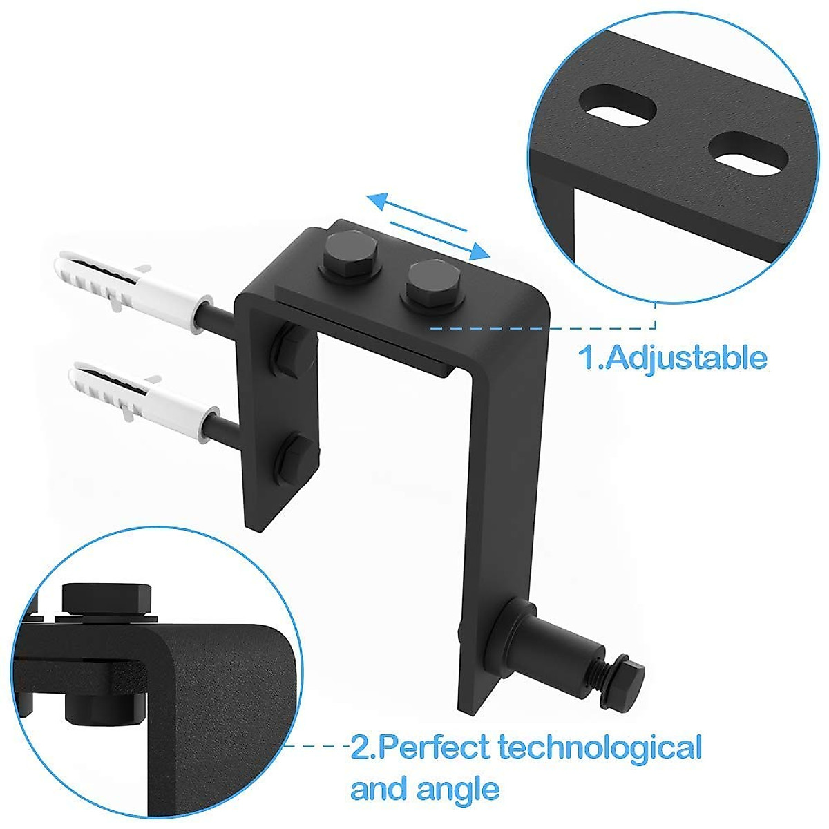 ZEKOO 5FT-16FT Bypass Barn Door Hardware Kit Double Track Low Ceiling Bracket with Metal Hanger for Double Sliding Barn Door (10FT Bypass Kit)