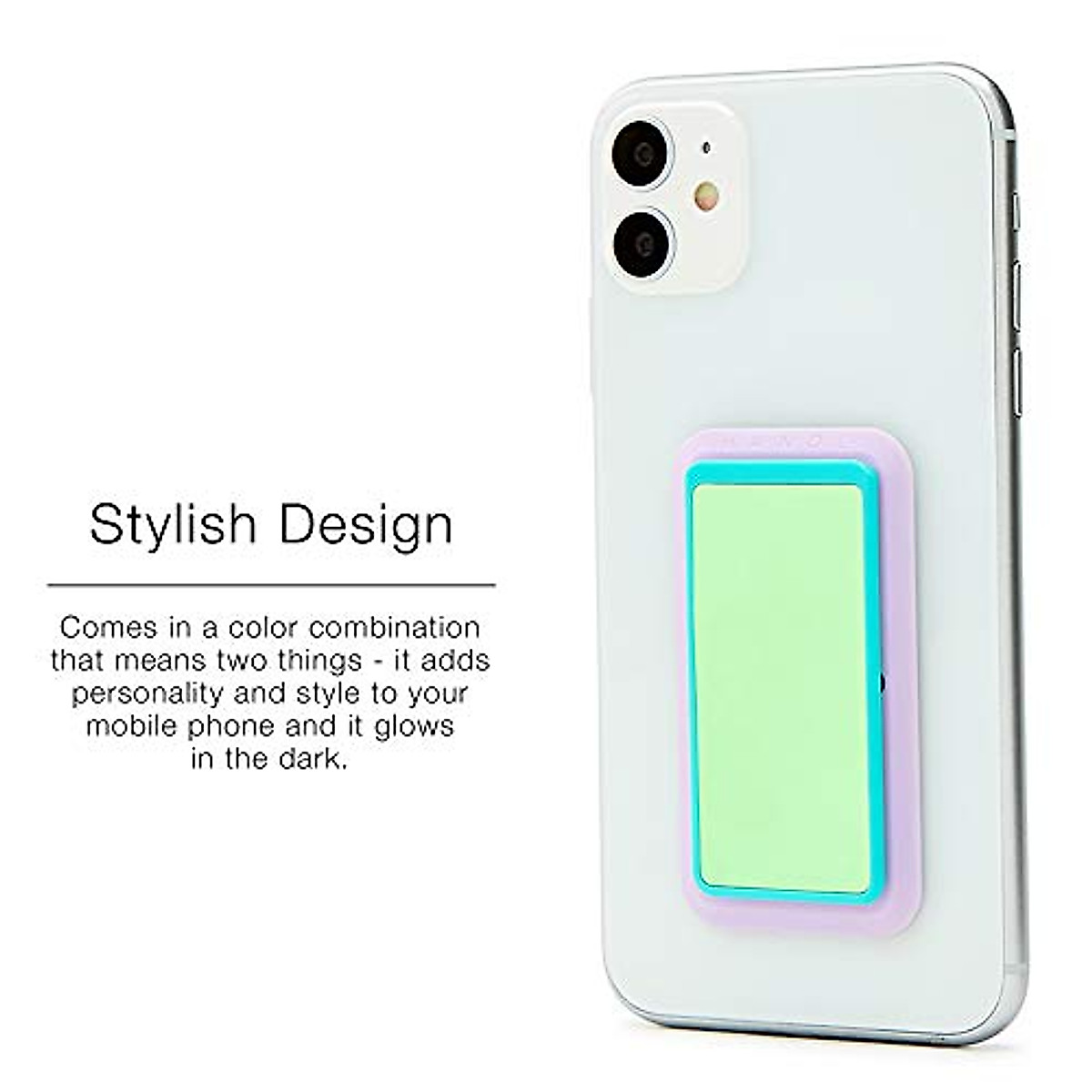 HANDL New York HANDLstick Green and Lavender Glow in The Dark Grip and Stand for Smartphone