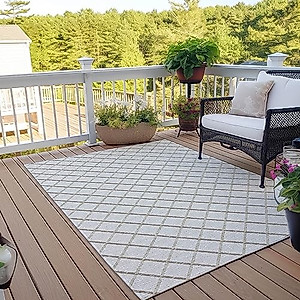 Dalyn Rugs Indoor/Outdoor York YO1 Ivory Washable 8' x 10'