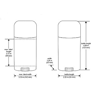 Natural Farms Deodorant Container - Empty - 2.65 Ounce - Twist-Up Refillable Plastic Tube for Deodorants - Cosmetic Crafts - Pack of 3 – Oval Cap