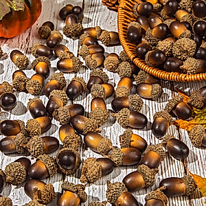 120 Pcs Artificial Acorns, Lifelike Fake Acorn with Natural Cap Simulation Nut for Home, Kitchen, Bowl, DIY Crafts, Photography Props