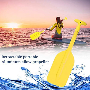 TASDHZ 2PC Boat Oars Telescopic Paddle Aluminum Kayak Paddles Adjustable Length Canoe Paddle with Anti-Slip Grips for Kayak,Telescoping Plastic Boat Paddle Canoe, Inflatable Boat Dinghy (Yellow 2pcs)