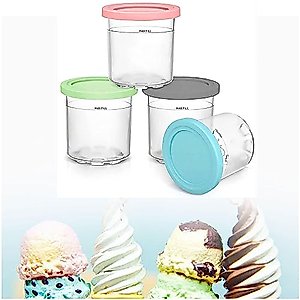 Creami Deluxe Pints, for Ninja Creami Ice Cream Maker,16 OZ Creami Deluxe Pints Dishwasher Safe,Leak Proof for NC301 NC300 NC299AM Series Ice Cream Maker