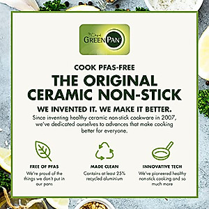 GreenPan Valencia Pro Hard Anodized Healthy Ceramic Nonstick 4.5QT Saute Pan Jumbo Cooker with Lid, PFAS-Free, Induction, Dishwasher Safe, Oven Safe, Gray