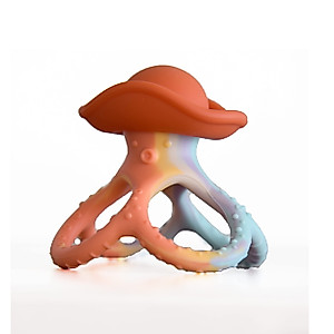 Teething Toys 3-6 Months, Teethers for Babies 3-6 6-12 Months for Teething Relief, Baby Teether Teething Toys 100% Silicone, Newborn Infant Sensory Baby Toys 0-6 Months,bebe mondo (Octopus)