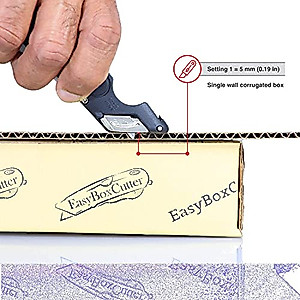 Box Cutter, 3 blade depth setting, Squeeze Trigger and Edge Guides, Holster, Lanyard, Extra Blade - 1000 white
