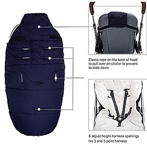 KZ Dotnz Winter Stroller Footmuff, Toddler Sleeping Bag for Stroller Multi-Zippers, Central and Side Opens, Stroller Blanket Easy for Baby in&Out Temperature Regulation stroller winter cover