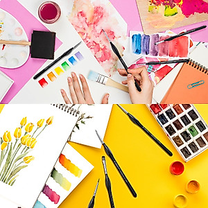 PANDAFLY Detail Paint Brushes Set, 15pcs Miniature Brushes for Fine Detailing & Art Painting - Acrylic, Oil, Watercolors & Paint by Number, Models, Face, Nail, Craft, Warhammer 40k