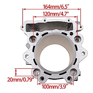 WOOSTAR 102mm Big Bore Cylinder with Piston Ring Kit Replacement for Grizzly 660 700 2002-2008 RHINO 660 2004-2007 Raptor 660R YFM660 UTV ATV 4 Wheeler Quad