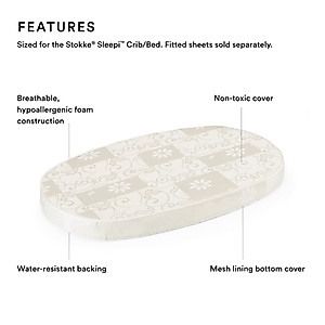 Stokke Sleepi Mattress, Natural White - Foam Crib/Bed Mattress - Offers Comfort & Support for Children - Includes Non-Toxic Cover