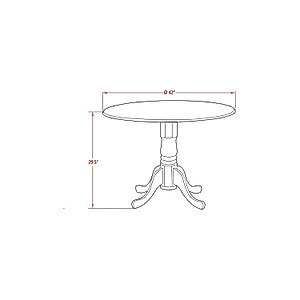 HomeStock Artistic Accomplishment Antique Round Dining Table Made of Sturdy Wood, Round Table Top with Pedestal Base, Ideal for Small Dining Areas, Compact Dining Table with Dropleaf, 42 x 42 Inch