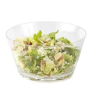 Huang Acrylic Large Serving Salad Bowl (9") Durable and Elegant Raindrops Design | For Serving, Hosting, Picnics, Weddings, Parties | Long Lasting Construction, Easy to Clean Premium Acrylic
