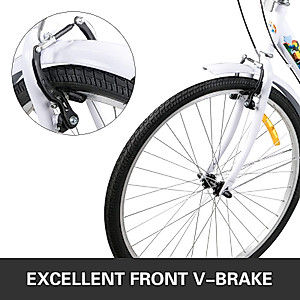 Bkisy Tricycle Adult 24’’ 7-Speed 3 Wheel Bikes for Adults Three Wheel Bike for Adults Adult Trike Adult Folding Tricycle Foldable Adult Tricycle 3 Wheel Bike Trike for Adults (White)