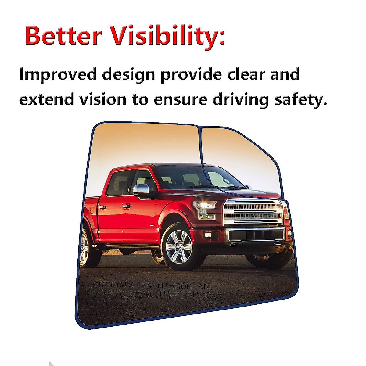 Passenger Side Heated Mirror Glass Replacement For 2015 2016 2017 2018 2019 2020 Ford F150 - for Ford F150 Power Side Mirror with Rear Holder