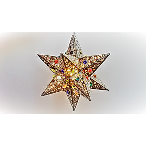 Unique and Beautiful Handmade Hanging Star Lamp with 12 Points! for Home and Garden Decor by SHOPIMUNDO. Outdoor Hanging Decorative Star Lantern with Marbles, You Will Love it