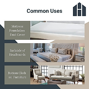 House2Home Box Spring Dust Cover for Bed Box Spring Repair, Heavy Duty 2.4 oz. Black Cambric Cloth, Replacement Box Spring Cover for Queen Foundation, 60" x 80"