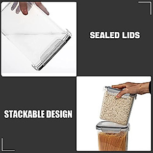 VERONES Cereal Storage Container Set, 36pcs Airtight Food Storage Containers, BPA Free Kitchen Pantry Organization for Flour, Sugar, Cereal Plastic Canisters with Black Locking Lids