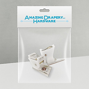 Amazing Drapery Hardware Large White Roman Shade Cord Lock with Dual Brass Wheels - Holds up to 5 Lift Cords, Suitable for Roman and Pleated Shades - 2-Pack