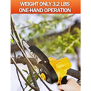 Mini Chainsaw Cordless 4 inch, 6 inch Battery Powered Chainsaw, Handheld Portable Electric Chain Saws for Wood Cutting,Tree Pruning,Trimming. (4-6 inch)