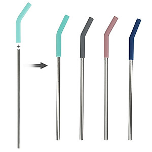 DUIERA Stainless Steel Straws Eco Friendly Drinking Straws Reusable Metal Straws (Type A+B)