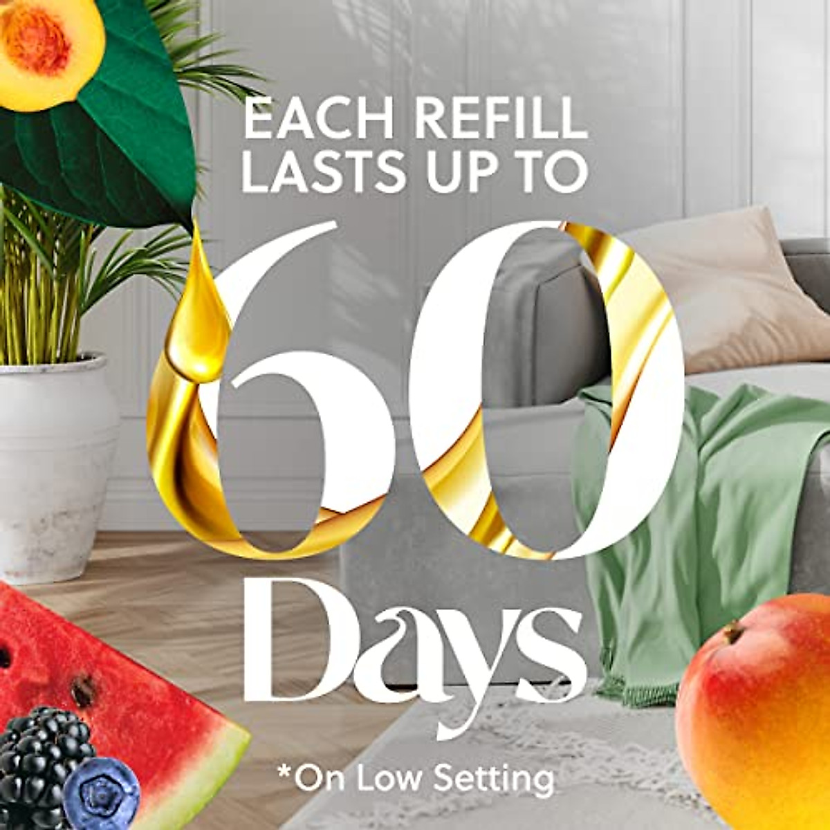 Air Wick Plug in Scented Oil Refill, 7 ct, Peach & Sweet Nectar, Air Freshener, Essential Oils