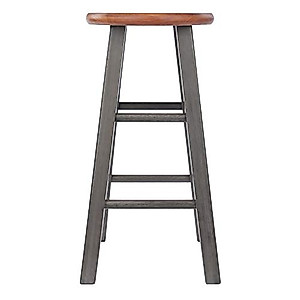 Winsome Wood Ivy Counter Stool, Rustic Gray and Teak, 24"