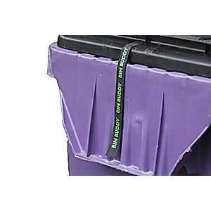 Bin Buddy - Garbage/Trash Can Strap Prevents Wind from Scattering Trash/Recycling - Automatically releases for Trash Truck - 2 pack