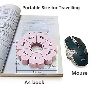 MOLN HYMY Cute Weekly Pill Box 7 Day, Heart Shaped Pill Case Organizer 1 time a Day, Purple Pink Pill Container Once Daily, Large Medicine Dispenser for Vitamin/Fish Oil/Medication/Supplements