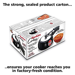 Hawkins Contura Hard Anodised Pressure Cooker 2 Liters Black