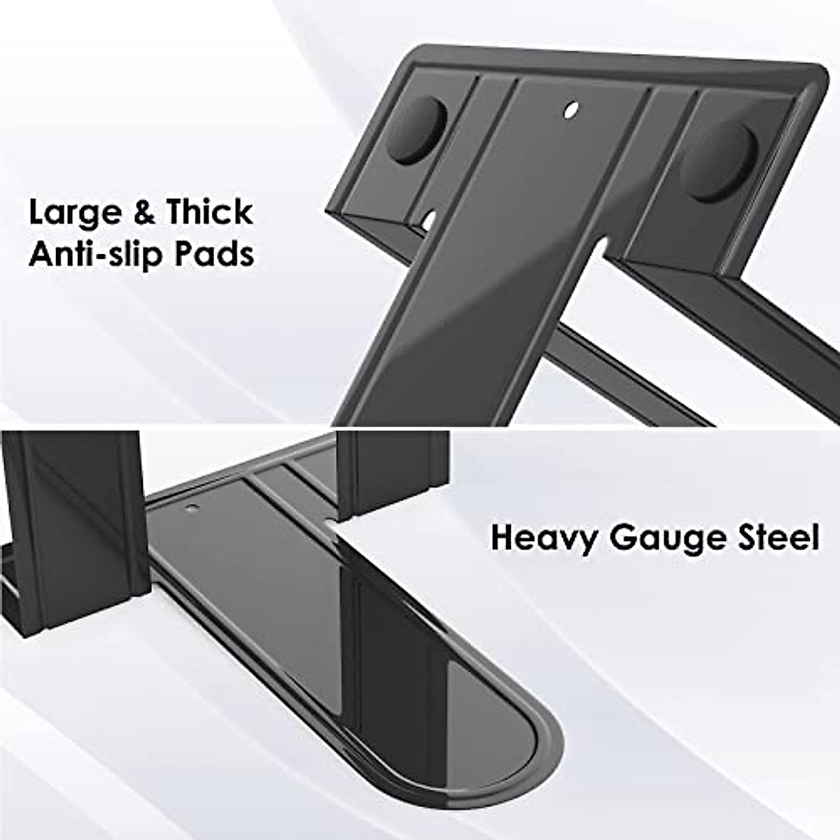 (Bundle of 2 Sets) MaxGear Book Ends Universal Premium Bookends for Shelves, Non-Skid Bookend, Heavy Duty Metal Book End, Book Stopper for Books/Movies/CDs, 6.5 x 5 x 5.75 in, Black (3 Pairs)