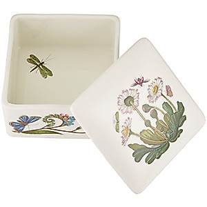 Portmeirion Botanic Garden Set of 3 Covered Boxes | 3.5 Inch Mini Boxes | Ideal for Storing Trinkets and Jewelry | Assorted Floral Motifs | Dishwasher Safe