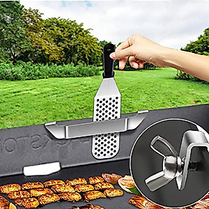 Stainless Steel Griddle Spatula Holder, Barbecue Spatula Holder ,Griddle Accessories for Blackstone Griddle Camp Chef Flat Top Griddle and Other Grill Griddles, Blackstone Grill Accessories -1 Pack