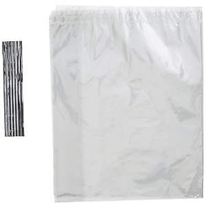 Unique Large Cellophane Bags, 20" x 16", Clear