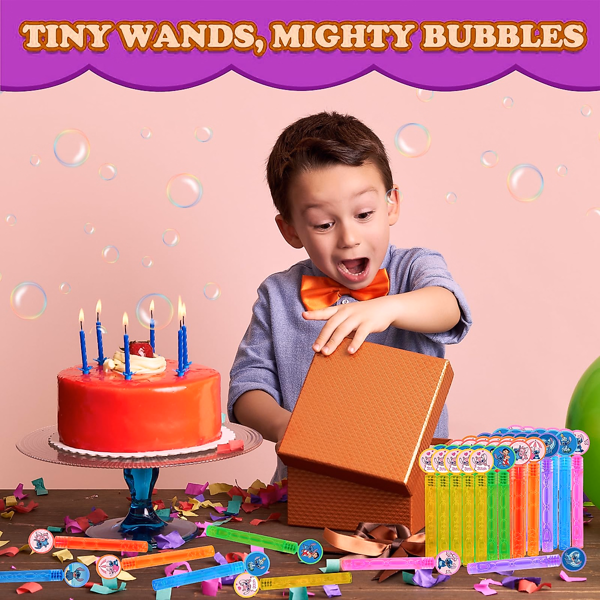 48 Piece Stitch Bubble Wand for Kids(8 Style),Cute Stitch Bubble Wand Great for Stitch Theme Birthday Party Supplies