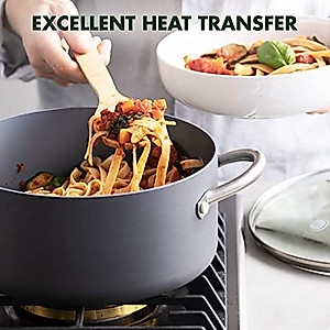 GreenPan Lima Hard Anodized Healthy Ceramic Nonstick 5QT Stock Pot with Lid, PFAS-Free, Oven Safe, Gray