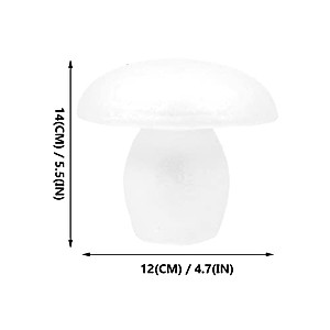 White Foam Mushroom Mushrooms: 5pcs DIY Polystyrene Crafts Modelling Mushrooms Foam Shapes Molds for Fairy Garden Micro Landscape