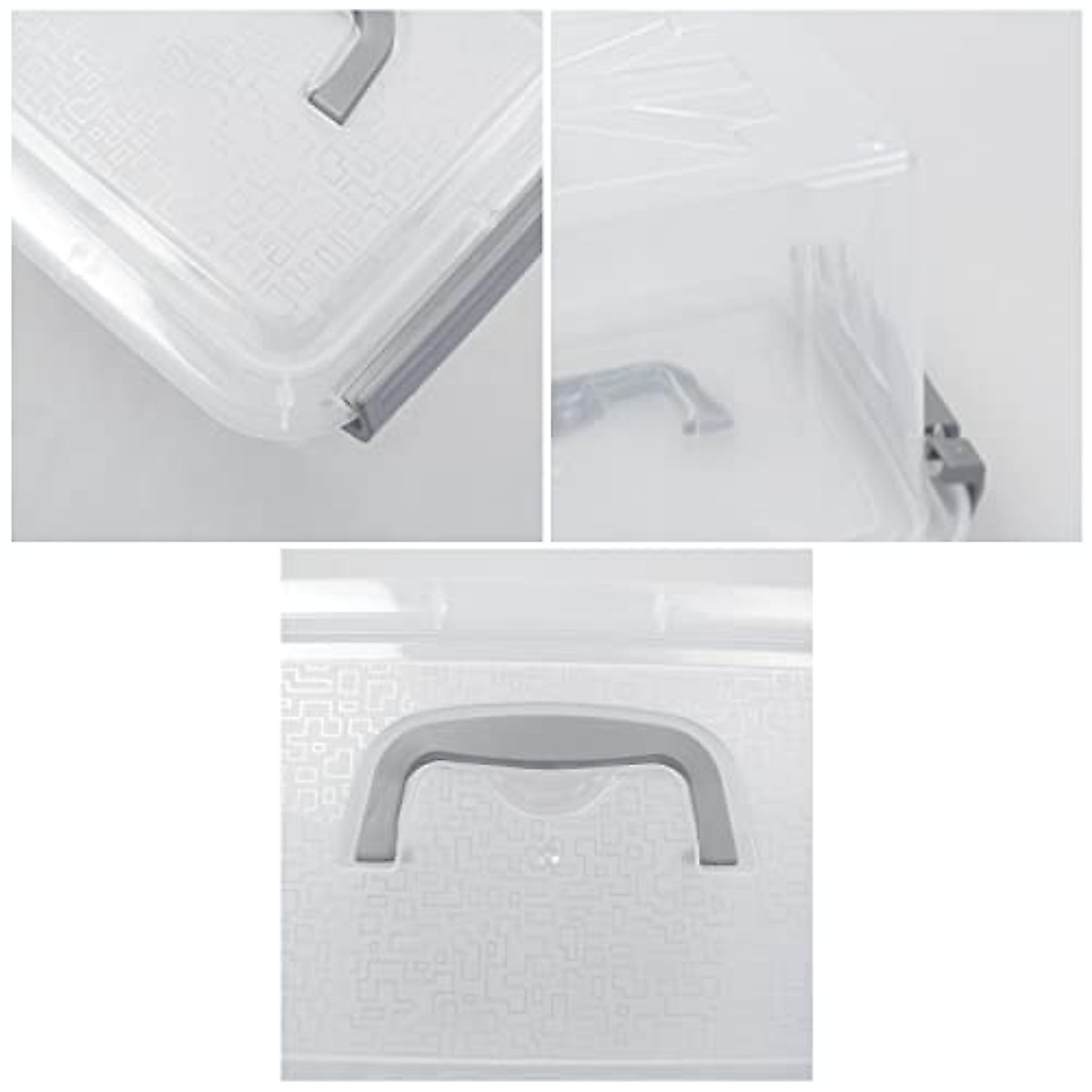 Sandmovie Small Plastic Storage Bin, Clear Storage Latch Box with Lids, 6 Packs